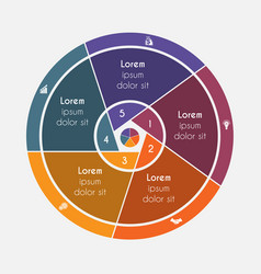 Business infographics circle with 5 parts Vector Image