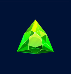 Green magic crystal rock organic gem stone icon Vector Image