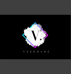 Lv l v watercolor letter logo design Royalty Free Vector