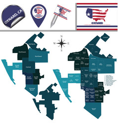 Oxnard california map with neighborhoods Vector Image
