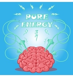 Human brain with electrodes in cartoon style Vector Image