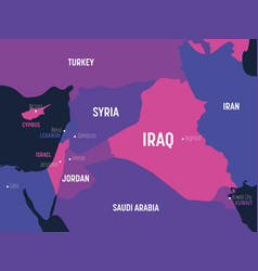 Middle east map - hand-drawn cartoon style Vector Image