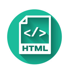 White html file document icon download html Vector Image