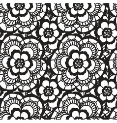 Lace seamless pattern with flowers Royalty Free Vector Image