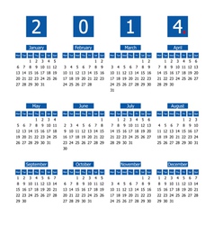 Calendar infographic table chart presentation Vector Image