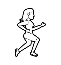Person running outline Royalty Free Vector Image