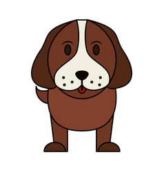 Color image cartoon front view face dog animal Vector Image