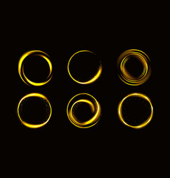 Glow gold infinity symbol or circles with sparkles