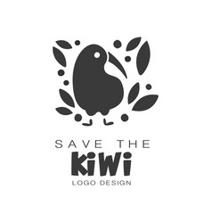 Save kangaroo logo design protection wild Vector Image