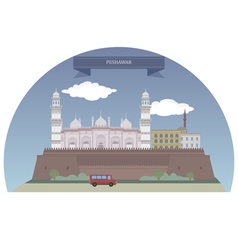 Peshawar landmarks Royalty Free Vector Image - VectorStock