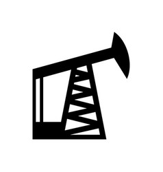 Oil drilling rig sign Orange applique isolated Vector Image
