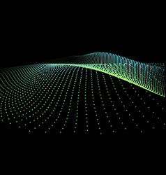 3d sea dots wave glowing stream background flow Vector Image