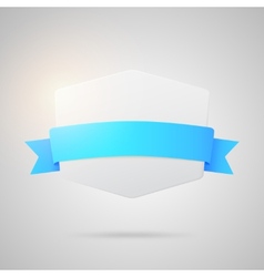 Paper badge with yellow silk ribbon Royalty Free Vector