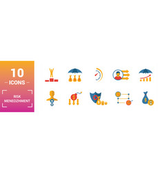 Risk management icon set include creative Vector Image