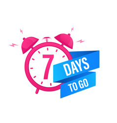 7 days to go in modern style special offer badge Vector Image