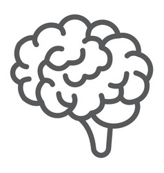 Brain line icon brainstorm and idea medical Vector Image