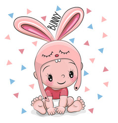 Cute cartoon baboy in a cap Royalty Free Vector Image