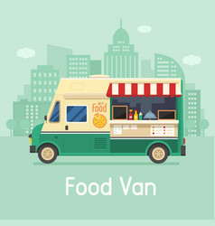 Cartoon retro delivery van Royalty Free Vector Image