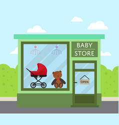 Baby store banner with accessories for newborn Vector Image