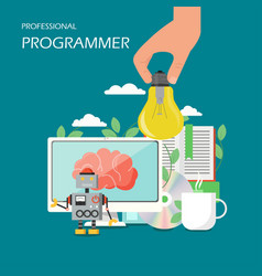 Programmer banner set Royalty Free Vector Image