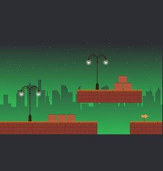 Game background street style with building Vector Image