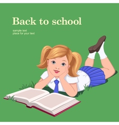 Little girl reading the book Royalty Free Vector Image