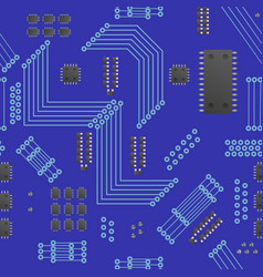 Circuit board seamless pattern background Vector Image