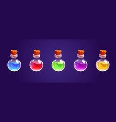 Magic bottle magical game potion in glass Vector Image
