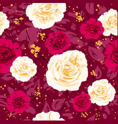 Hand drawing peony flowers seamless pattern Vector Image