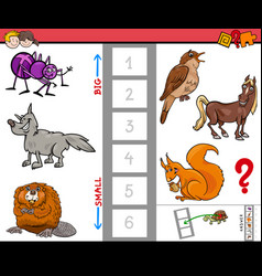 Big and small animals game for children Royalty Free Vector