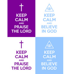 Keep calm and pray on poster quote Royalty Free Vector Image