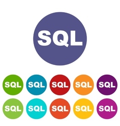 Blue sql icon Royalty Free Vector Image - VectorStock