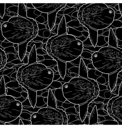 Graphic sunfish pattern Royalty Free Vector Image