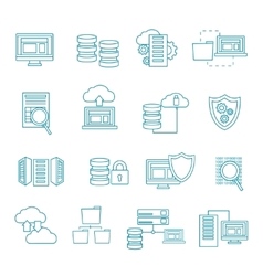 Flat Datacenter Icon Set Royalty Free Vector Image