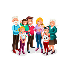 Big Happy Family Parents with Children Father Vector Image Big Happy Family Parents with Children Father Vector Image