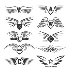 Winged letters set Royalty Free Vector Image - VectorStock