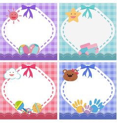 Border template with baby items Royalty Free Vector Image