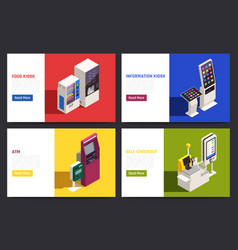 Sales promoters isometric set Royalty Free Vector Image