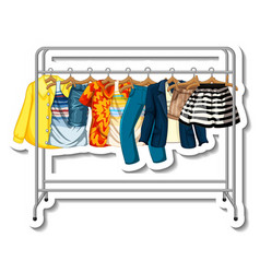 A sticker template with casual trousers jeans Vector Image