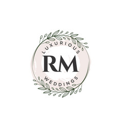 Rm initials letter wedding monogram logos Vector Image