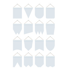 Red realistic pennant set empty triangle banners Vector Image