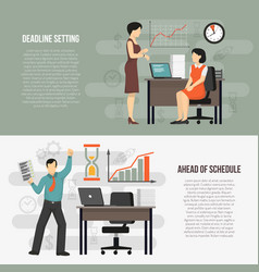 Time management vertical banners Royalty Free Vector Image