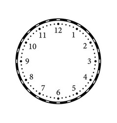 Clock face dial watch circle face Royalty Free Vector Image