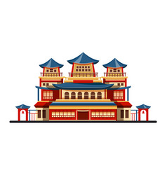 Asian buildings chinese temples and pagodas icons Vector Image