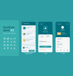 Mobile apps user interface with material design Vector Image