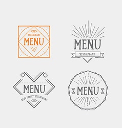 Menu logo template vintage badge food design Vector Image