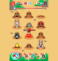 Mole game sprites Royalty Free Vector Image - VectorStock