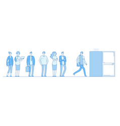 People in queue men and women in casual clothes Vector Image