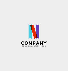 Book initial n simple gradient education logo Vector Image