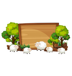 Border design with sheep on the farm Royalty Free Vector